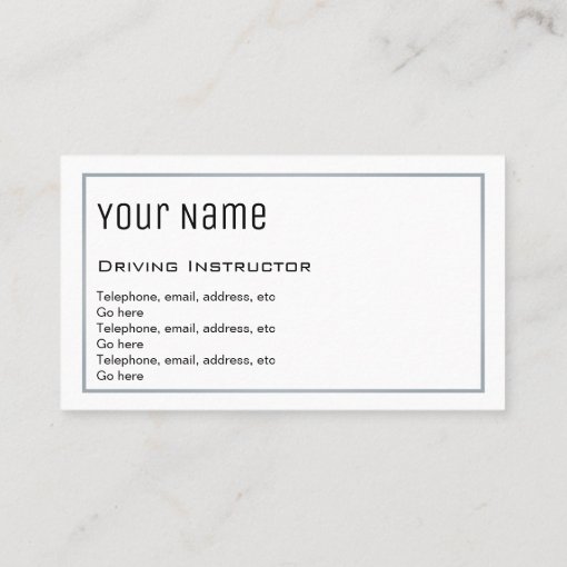 "Essential" Driving Instructor Business Cards | Zazzle