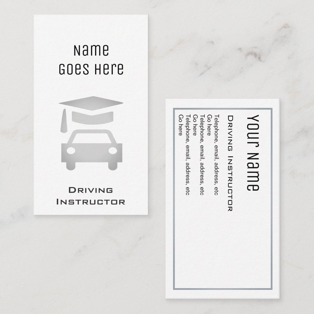 "Essential" Driving Instructor Business Cards | Zazzle