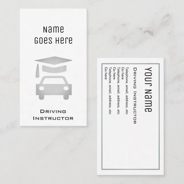 "Essential" Driving Instructor Business Cards | Zazzle
