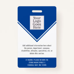 Essential Employee Barcode Photo Security ID Badge | Zazzle
