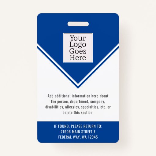 Essential Employee Barcode Photo Security ID Badge | Zazzle