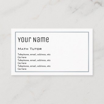 "Essential" Math Tutor Business Cards | Zazzle