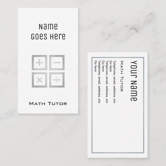 "Essential" Math Tutor Business Cards | Zazzle.com