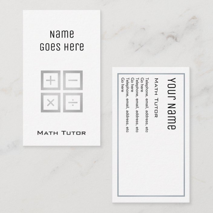 "Essential" Math Tutor Business Cards | Zazzle.com