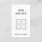 "Essential" Math Tutor Business Cards | Zazzle