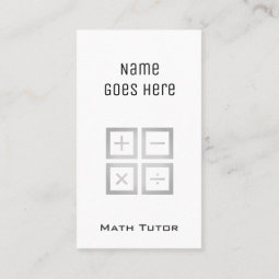 "Essential" Math Tutor Business Cards | Zazzle