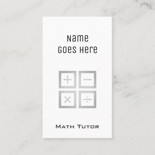 "Essential" Math Tutor Business Cards | Zazzle