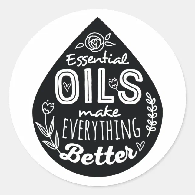 Essential Oil Drop Classic Round Sticker | Zazzle