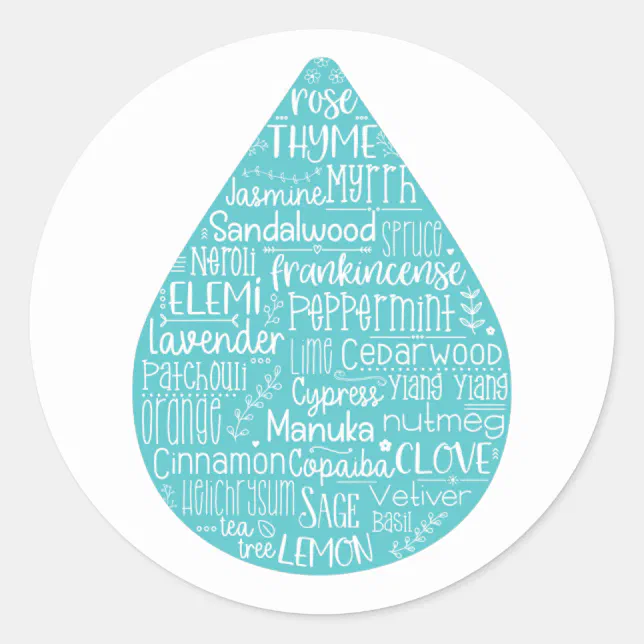 Essential Oil Drop Sticker | Zazzle