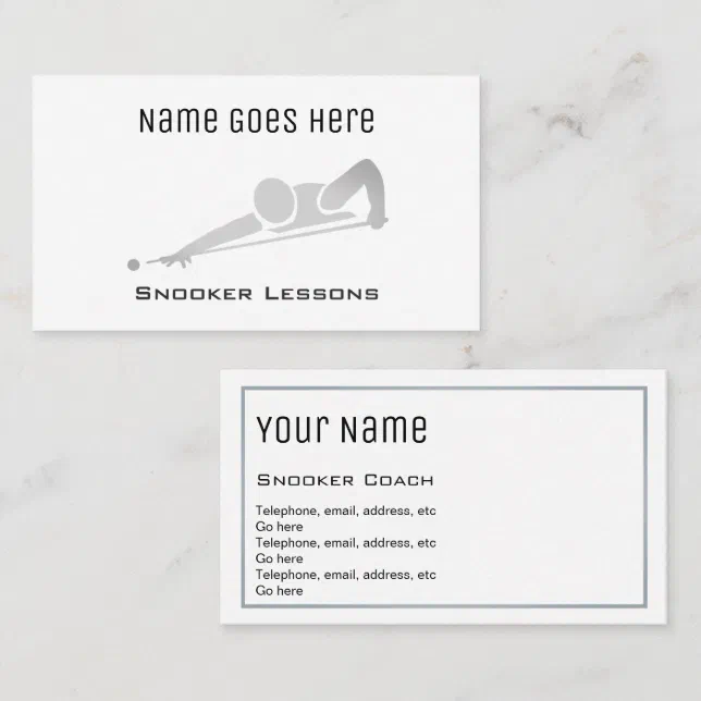 "Essential" Snooker Business Cards | Zazzle