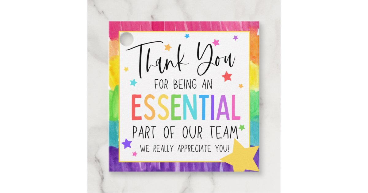Essential Worker Appreciation Gift Tag | Zazzle