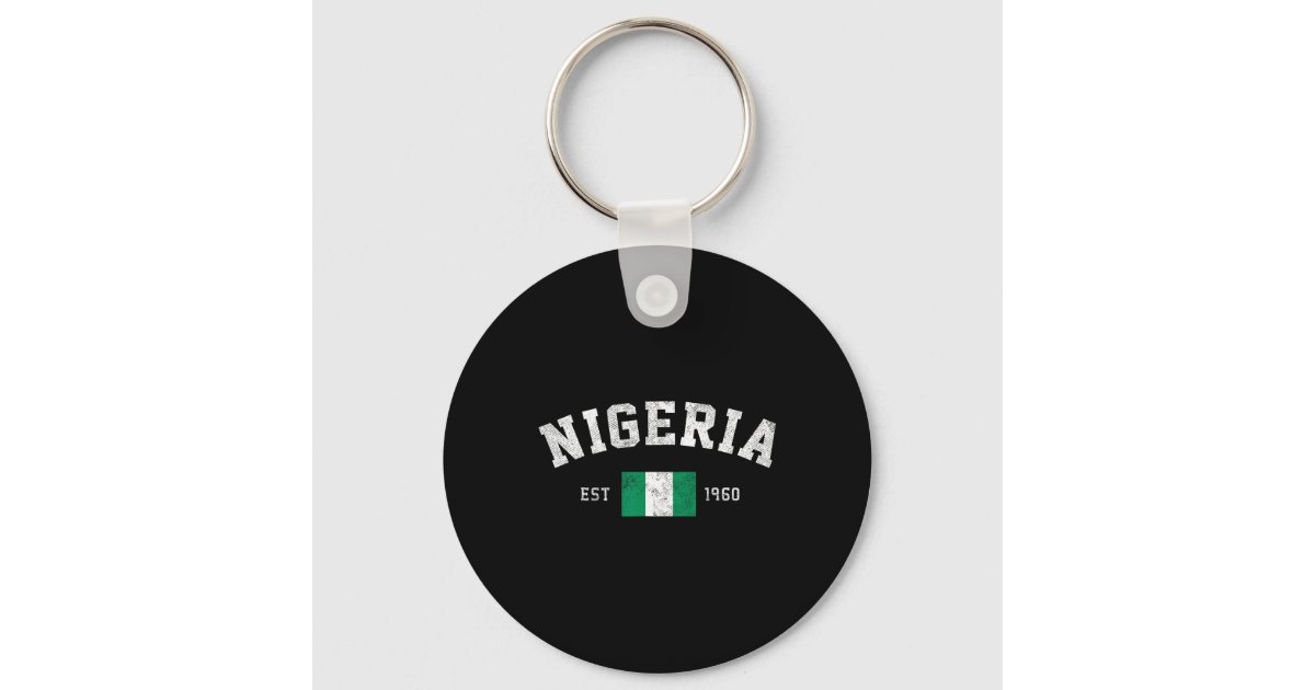 Est. 1960 Nigerian Flag Independence Day Keychain | Zazzle