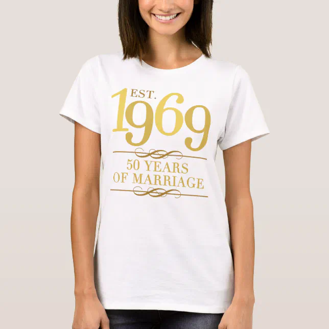 Est. 1969 50th Wedding Anniversary T-Shirt | Zazzle