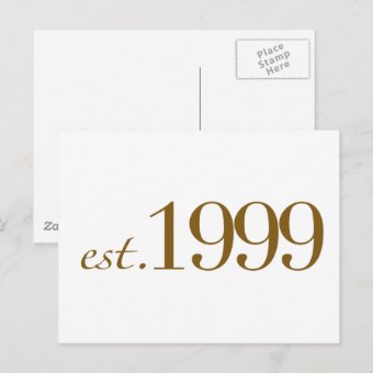 Est 1999 postcard | Zazzle