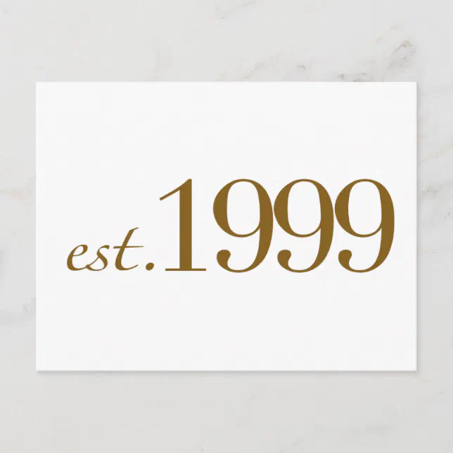 Est 1999 postcard | Zazzle
