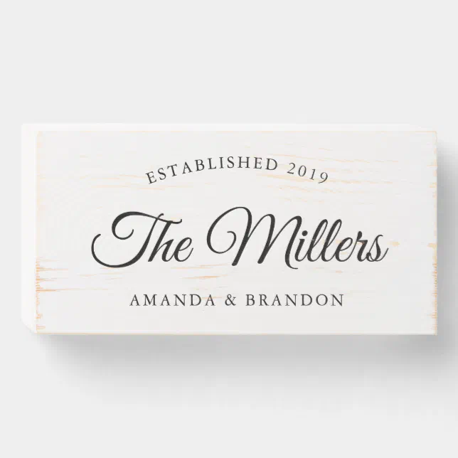 Established Sign | Farmhouse Family Name Wood Sign | Zazzle
