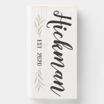 Established Wedding Name Wooden Sign | Zazzle