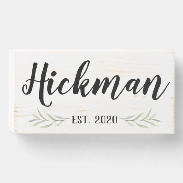 Established Wedding Name Wooden Sign | Zazzle