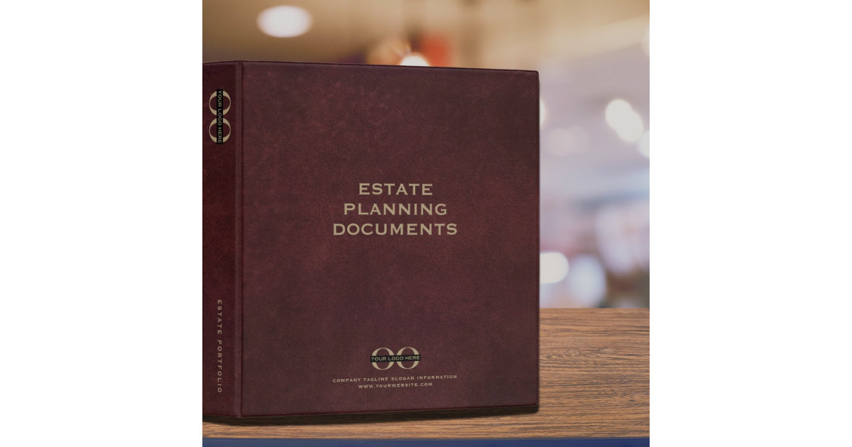 Estate Planning Binder for Clients with Logo | Zazzle