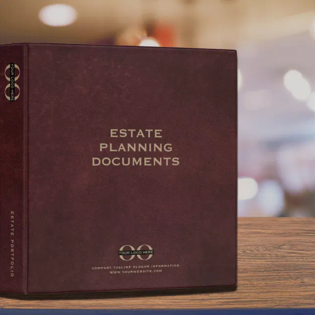 Estate Planning Binder for Clients with Logo | Zazzle