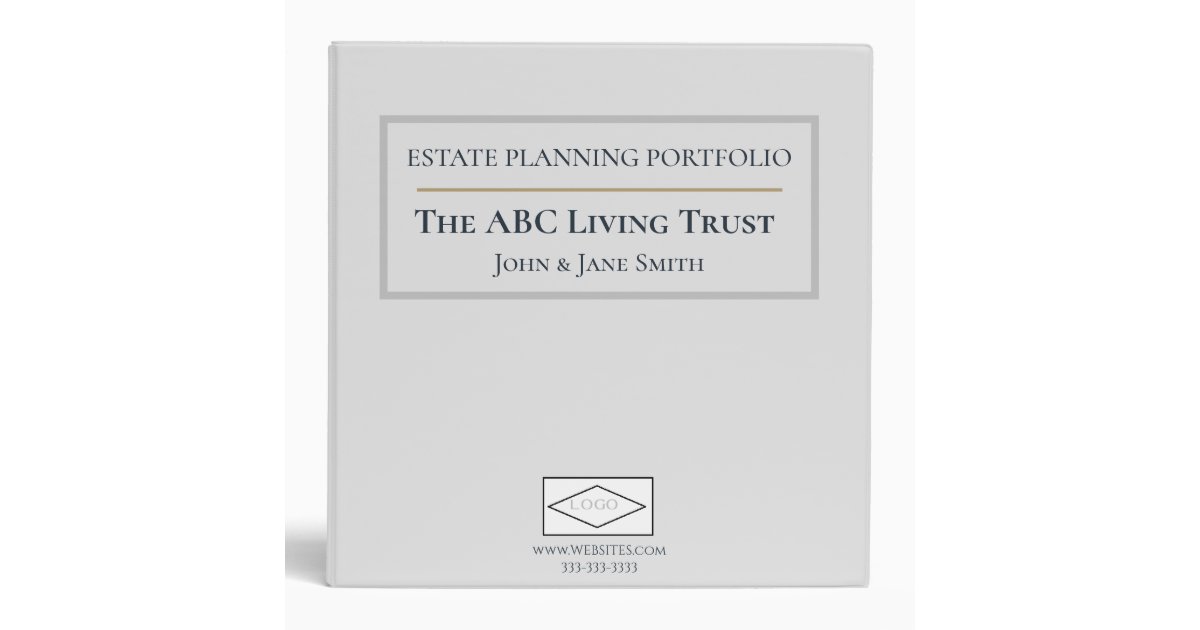 Estate Planning Binder (Light with Logo) | Zazzle