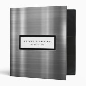 Estate Planning Portfolio Brushed Metal 3 Ring Binder | Zazzle