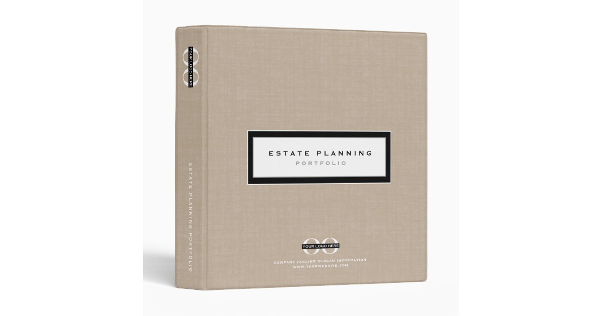 Estate Planning Portfolio Linen Print Logo 3 Ring Binder | Zazzle