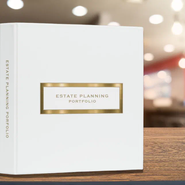 Estate Planning Portfolio White Gold 3 Ring Binder | Zazzle