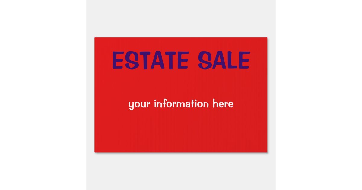 ESTATE SALE SIGN | Zazzle.com