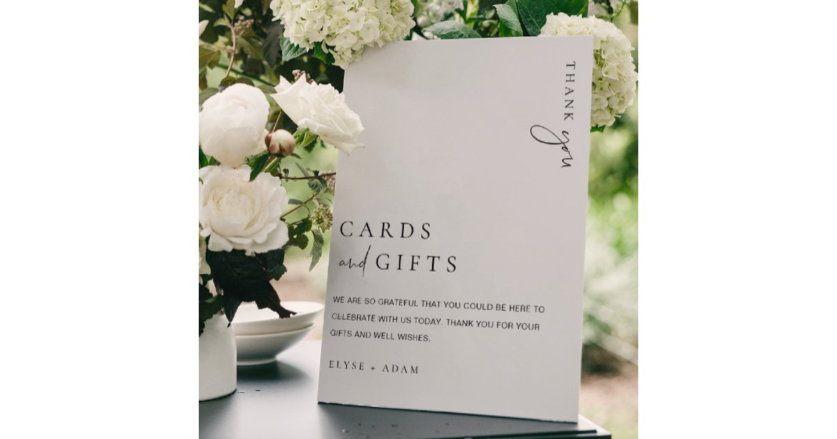 Estelle Modern Minimal Cards & Gifts Sign | Zazzle