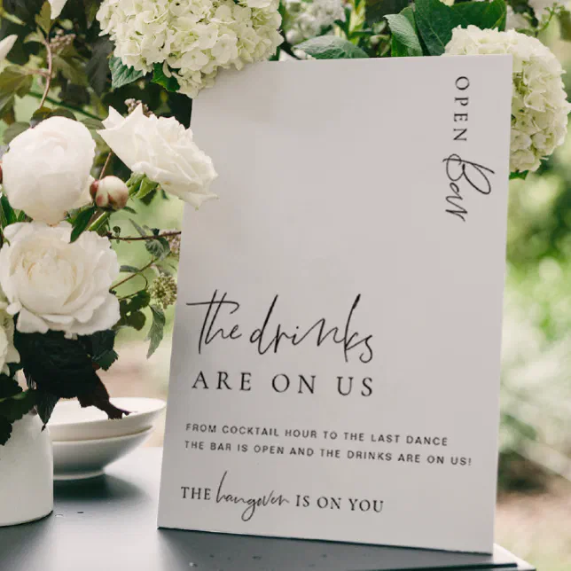 Estelle Modern Minimal Open Bar Menu Sign | Zazzle