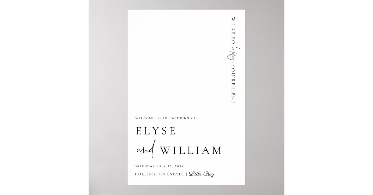 Estelle Modern Minimal Welcome Sign Poster | Zazzle
