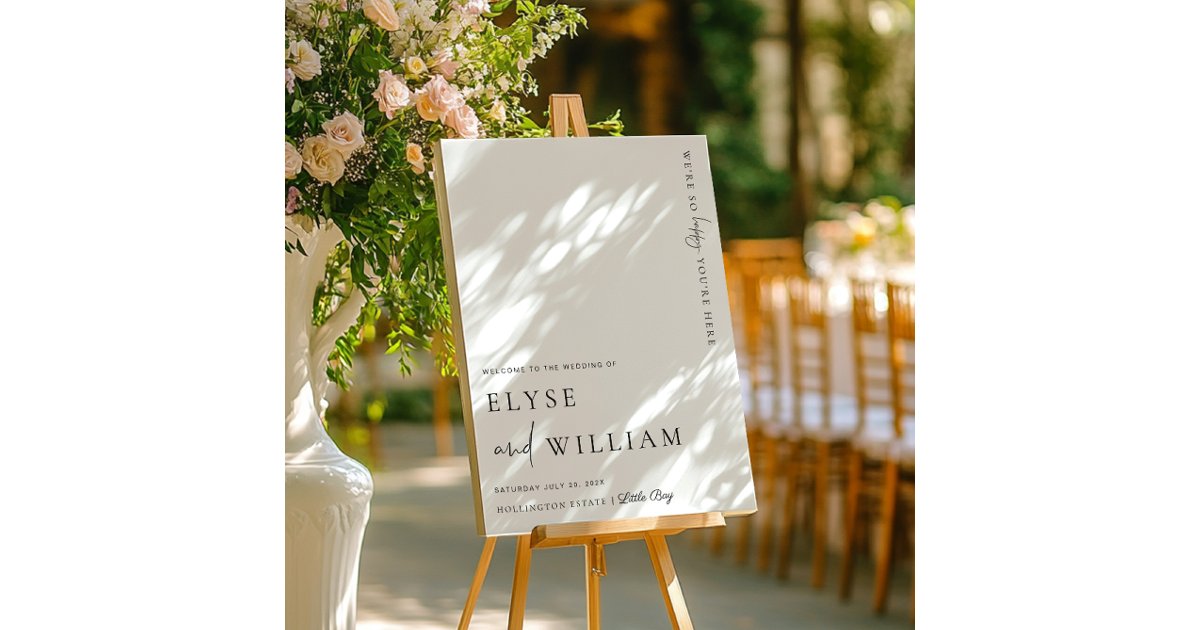 Estelle Modern Minimal Welcome Sign Poster | Zazzle