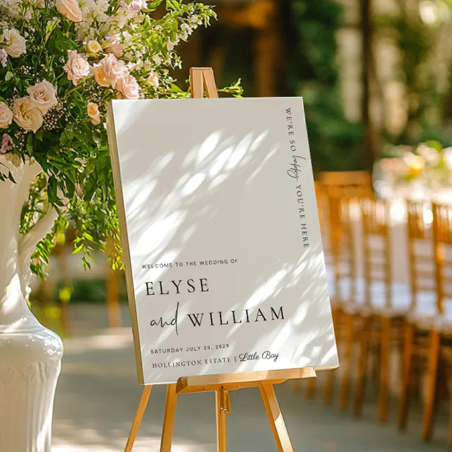 Estelle Modern Minimal Welcome Sign Poster | Zazzle