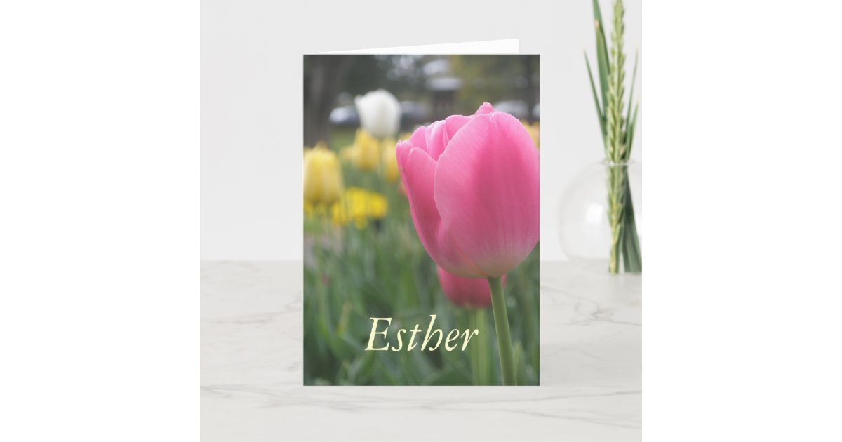 Esther Girls name Tulip Greeting Card | Zazzle