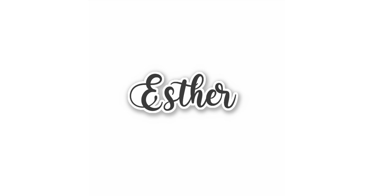 Esther Name - Handwritten Calligraphy Sticker | Zazzle