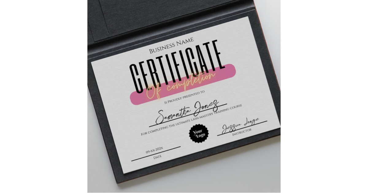 Esthetician Certificate Of Completion Awards Bold | Zazzle