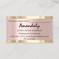 Esthetician Makeup Eyelashes Pink Appointment Card | Zazzle