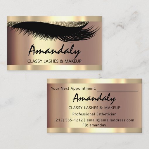 Esthetician Makeup Eyelashes VIP Appointment Card | Zazzle