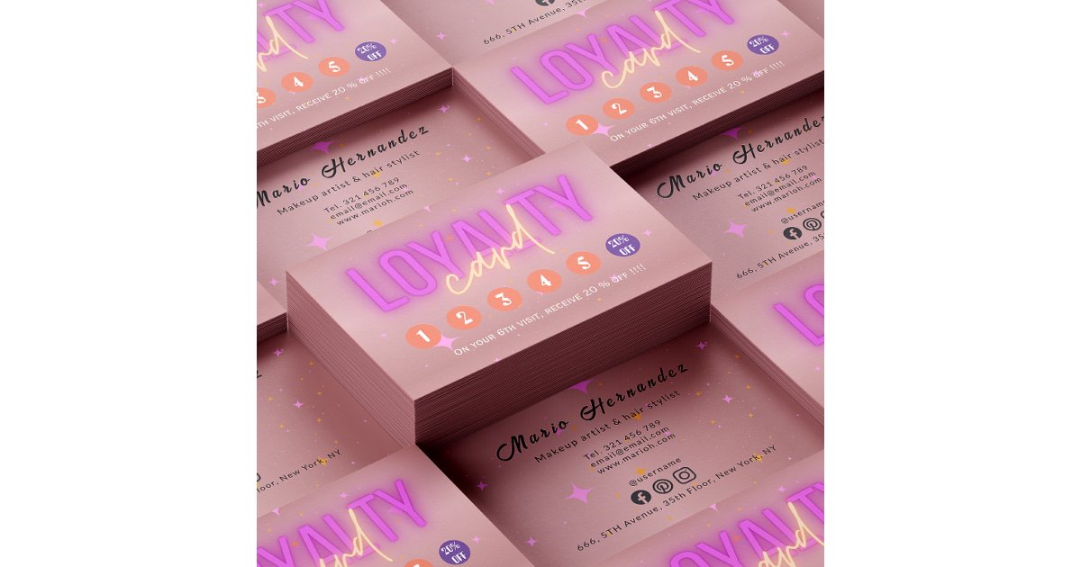 Esthetician Rose Gold Modern Salon Loyalty Card | Zazzle