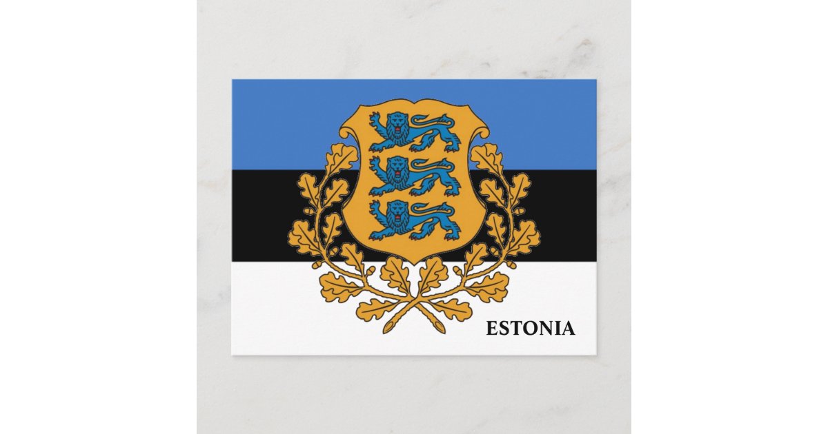Estonia Flag & Coat of Arms Postcard! Postcard | Zazzle
