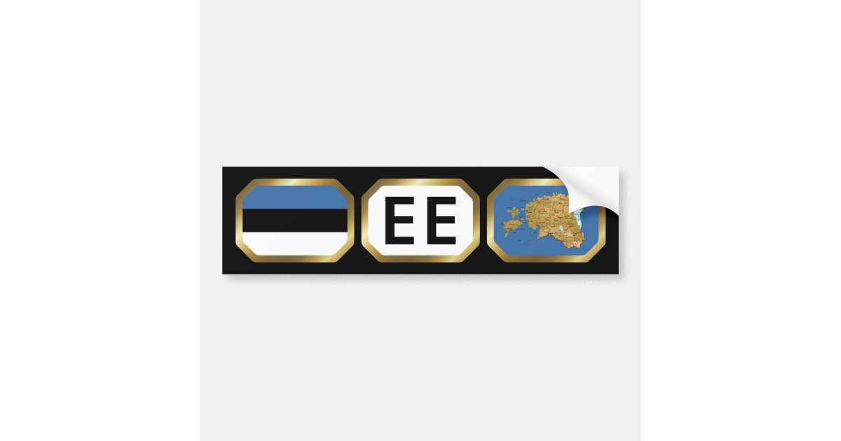 Estonia Flag Map Code Bumper Sticker | Zazzle