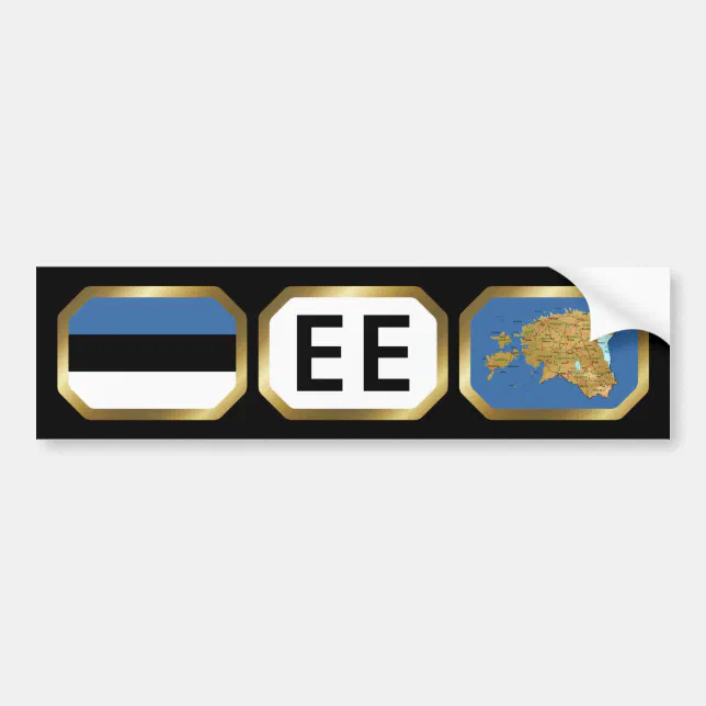 Estonia Flag Map Code Bumper Sticker | Zazzle