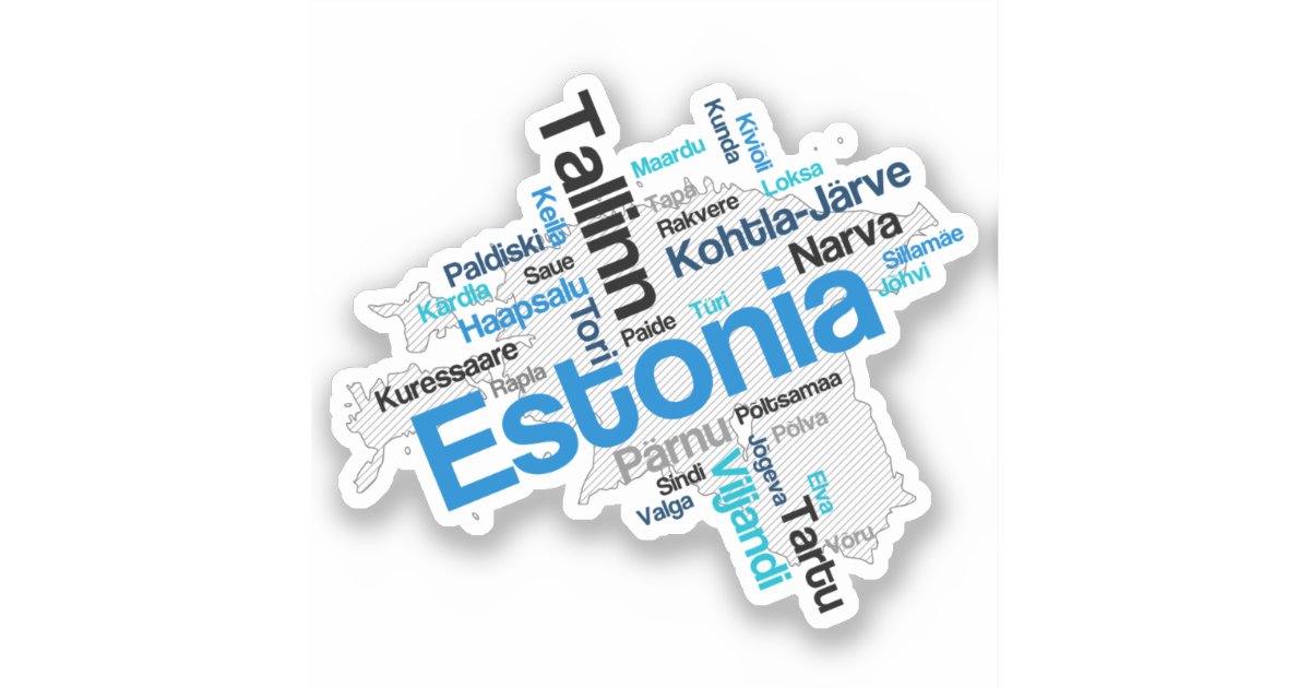 Estonia Map Cities Sticker | Zazzle