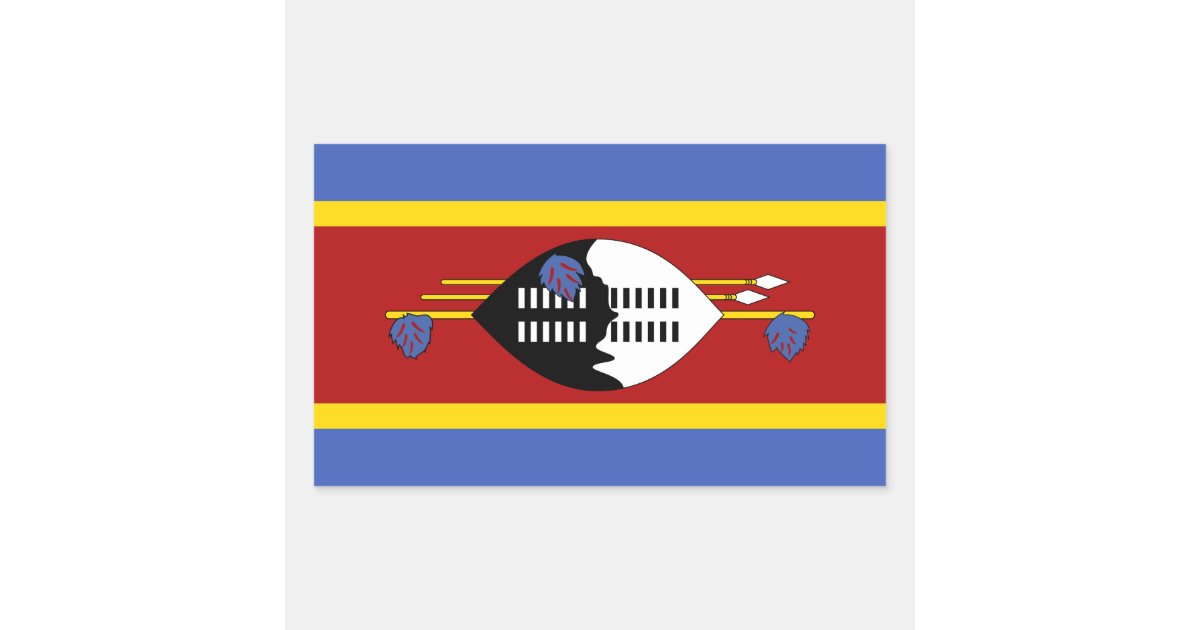Eswatini Flag Rectangular Sticker | Zazzle