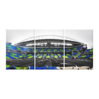 Eternal Blue Forever Green 3 Panel Cup Final Tifo Canvas Print | Zazzle