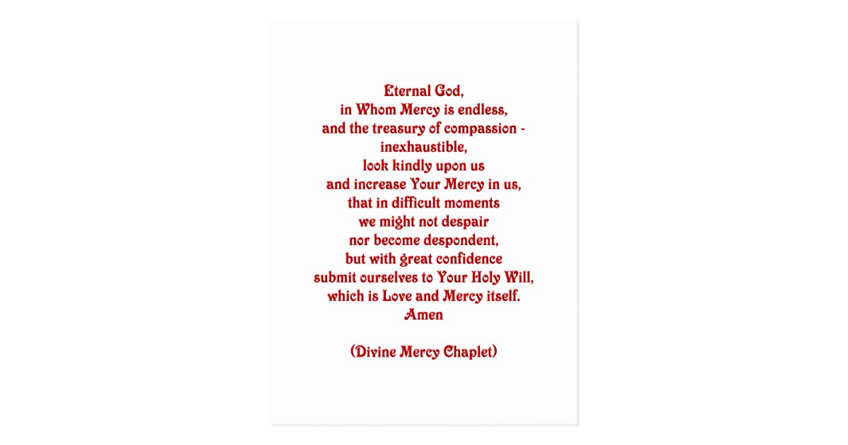 Eternal God in Whom Mercy is Endless... Postcard | Zazzle.com