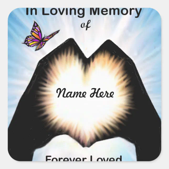 Eternal Hand Heart Square Sticker | Zazzle