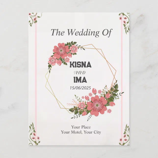 eternal love : simple wedding invitation postcard | Zazzle