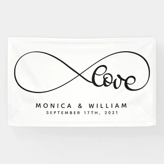 Eternal Love Symbol | Add Your Name & Date Banner | Zazzle